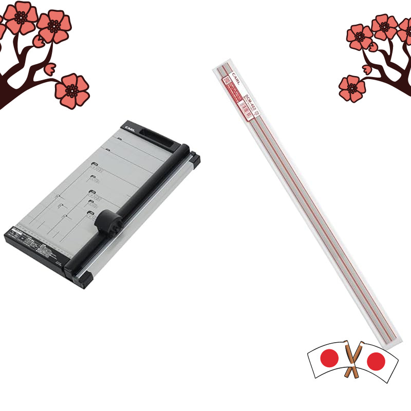 【Set Purchase】CURL Office Equipment Paper Cutter A3 Compatible, Cuts 10 Sheets DC-2A3NA + CURL ...