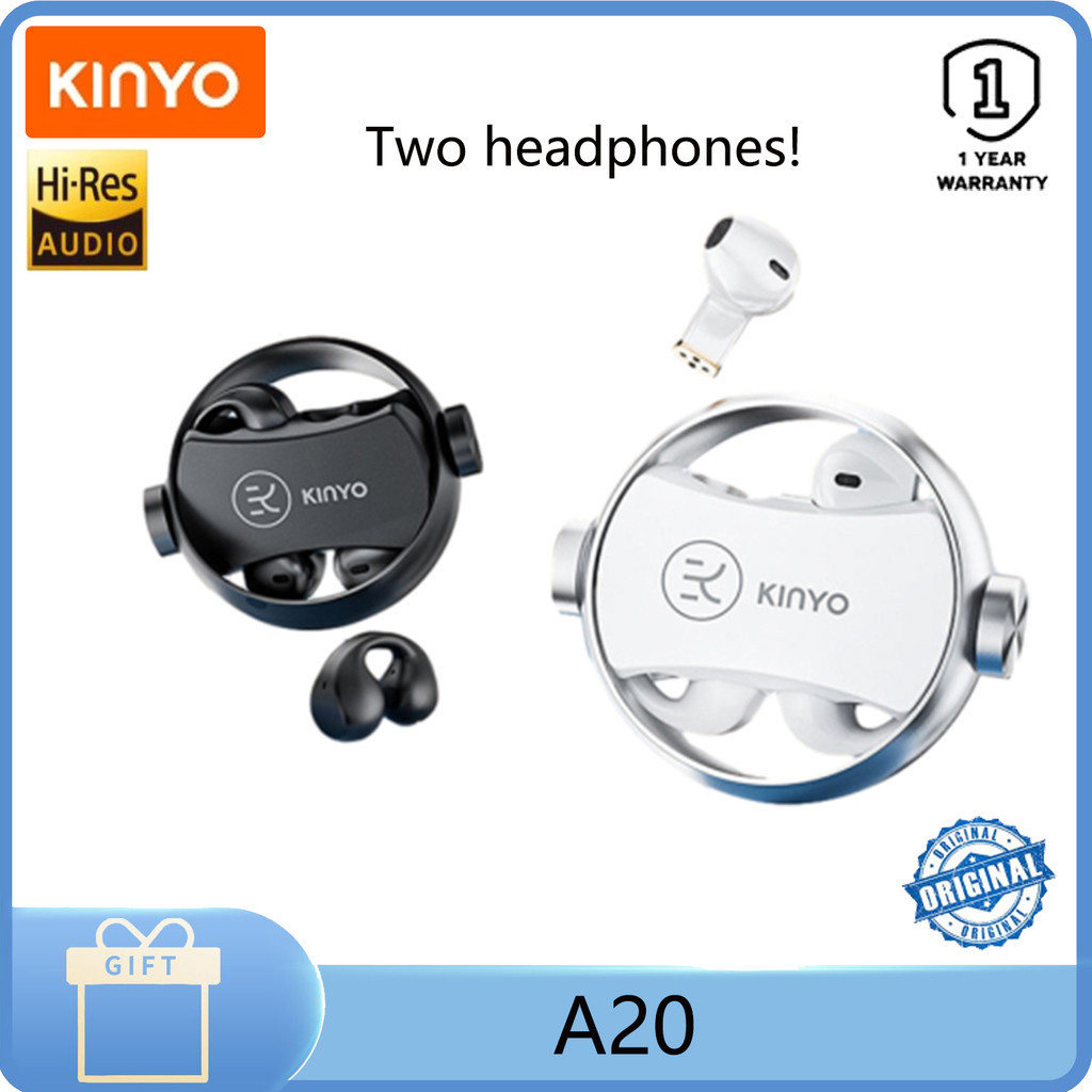 Kinyo A20 ใหม่ หูฟังบลูทูธไร้สาย ระยะไกล และแบตเตอรี่สูง 2024 | Shopee Thailand
