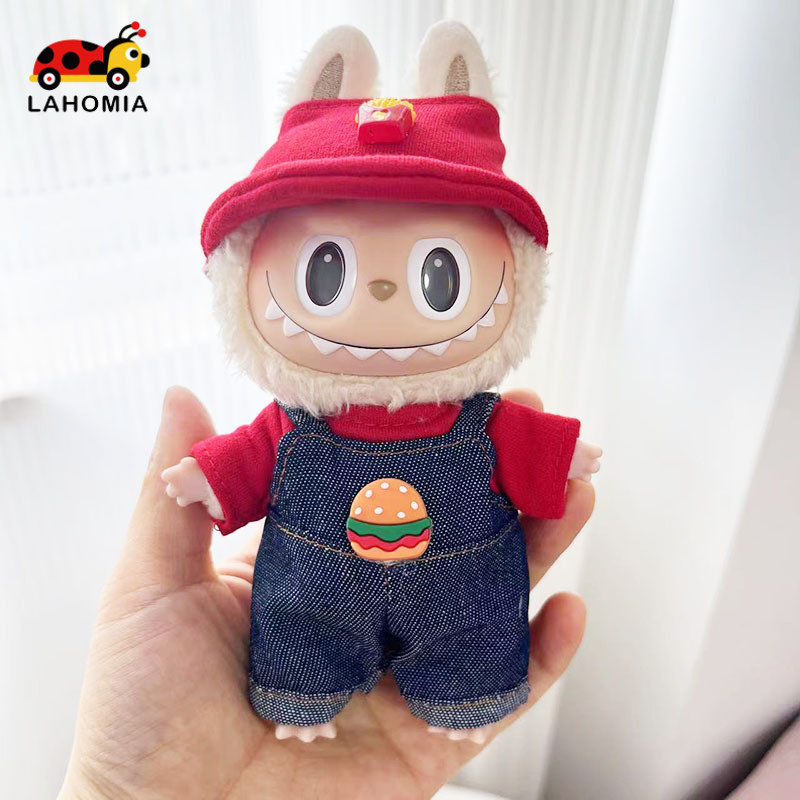 Lahomia ชุด labubu macaron 17 ซม.จี้เสื้อผ้าภาษาฝรั่งเศสคํา fries ...