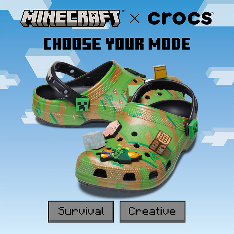 รองเท้าแตะ crocs Unisex-Adult Classic Minecraft Clog รองเท้าไปทะเล ...