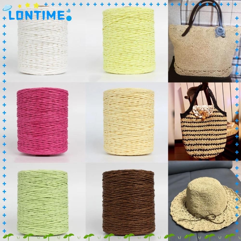 Lontime 280-300m/Roll สีสัน Threads, ธรรมชาติ DIY Raffia Straw Yarn ...