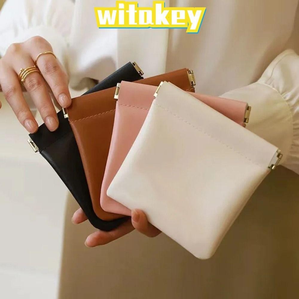 Witakey PU กระเป๋าเครื่องสำอางค์ออแกไนเซอร์ปิดตัวเองลิปสติกกระเป๋าเครื่องสำอางแบบพกพาสำหรับการ ...