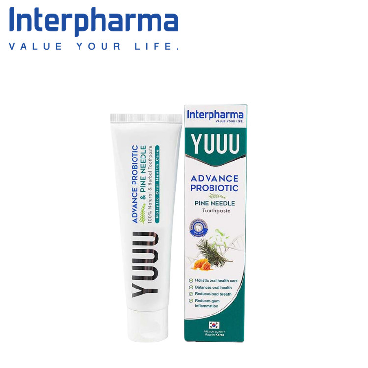 YUUU toothpaste ยาสีฟัน [1หลอด] สูตรโปรไบโอติก และ น้ำมันสนเข็มเกาหลี ช่วยระงับกลิ่นปาก 120g ...