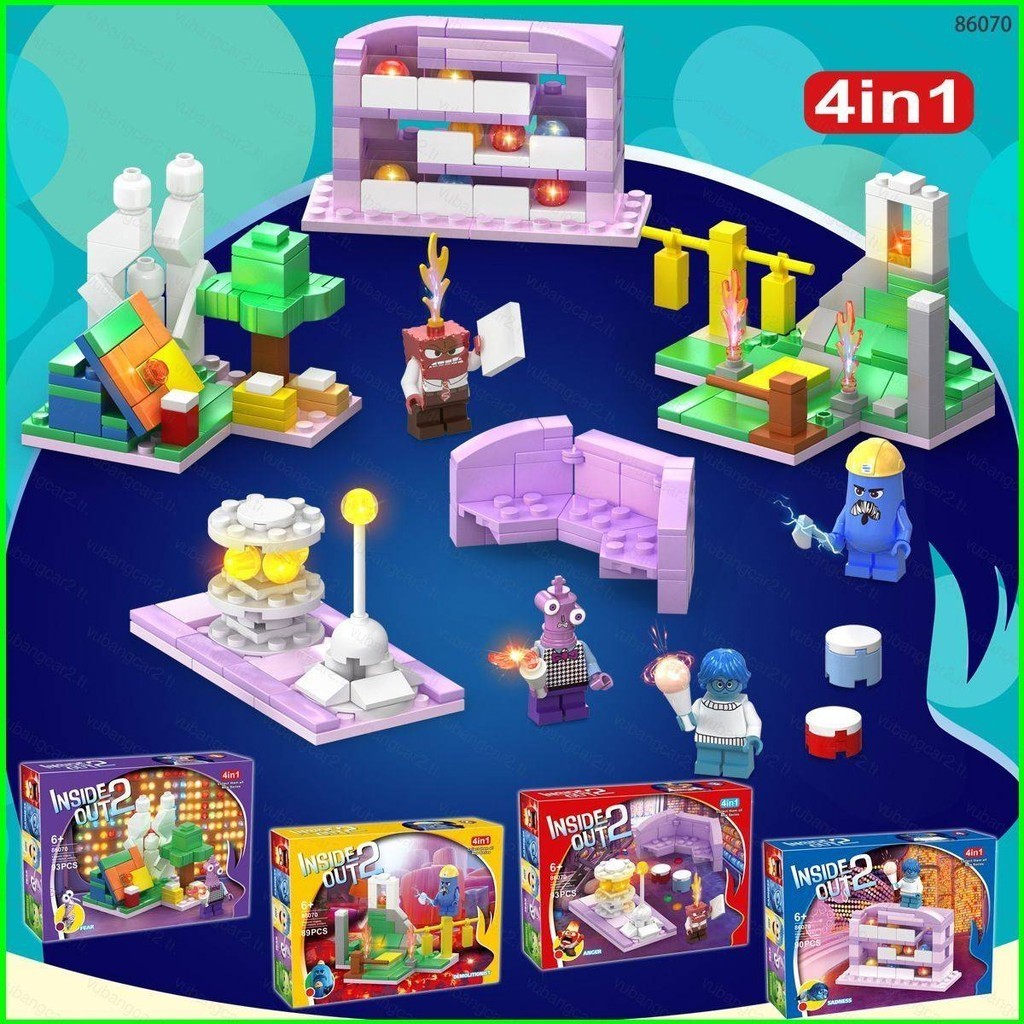 Yb2 Inside Out 2 Building Blocks Sadness Joy Disgust Anger ตุ๊กตาของ ...