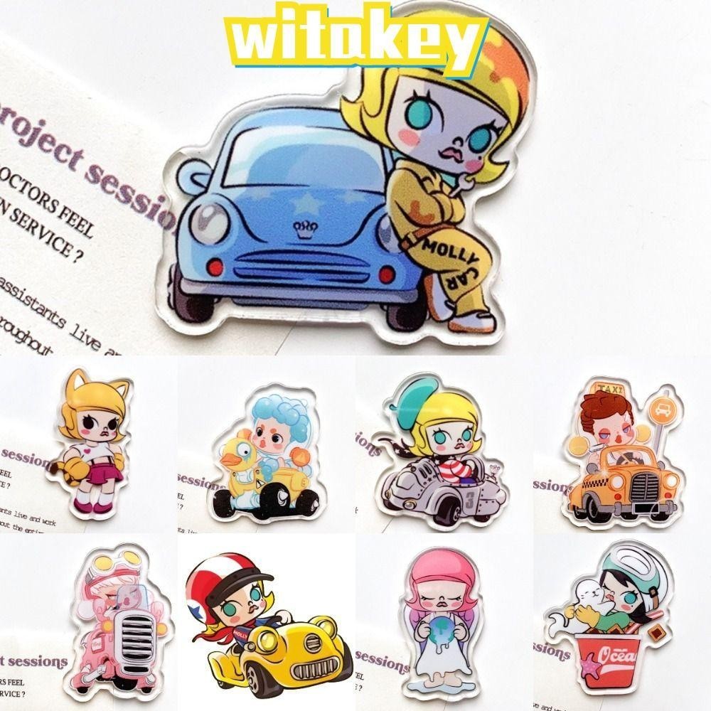 Witakey Pop Mart เข็มกลัด, Diy Skullpanda ป้ายอะคริลิค, น่ารักสร้างสรรค์ Molly Pop Mart ตกแต่ง ...