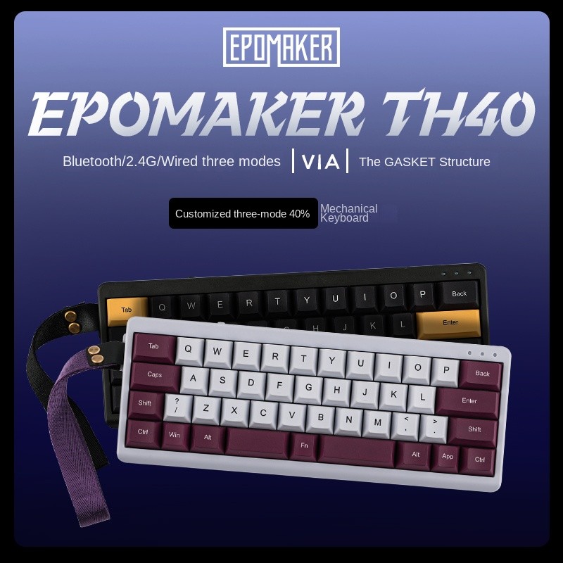 Epomaker TH40 คีย์บอร์ดเชิงกลแบบกําหนดเองพร้อมปุ่มกดแบบพกพา VIA ไร้สาย ...
