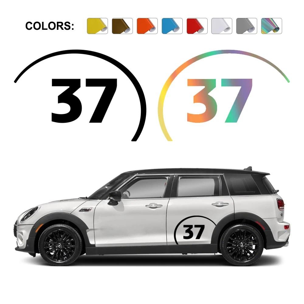 สติ๊กเกอร์ข้างตัวรถ Graphics Race No. หมายเลข 37 ไวนิลDecalสําหรับMini ...