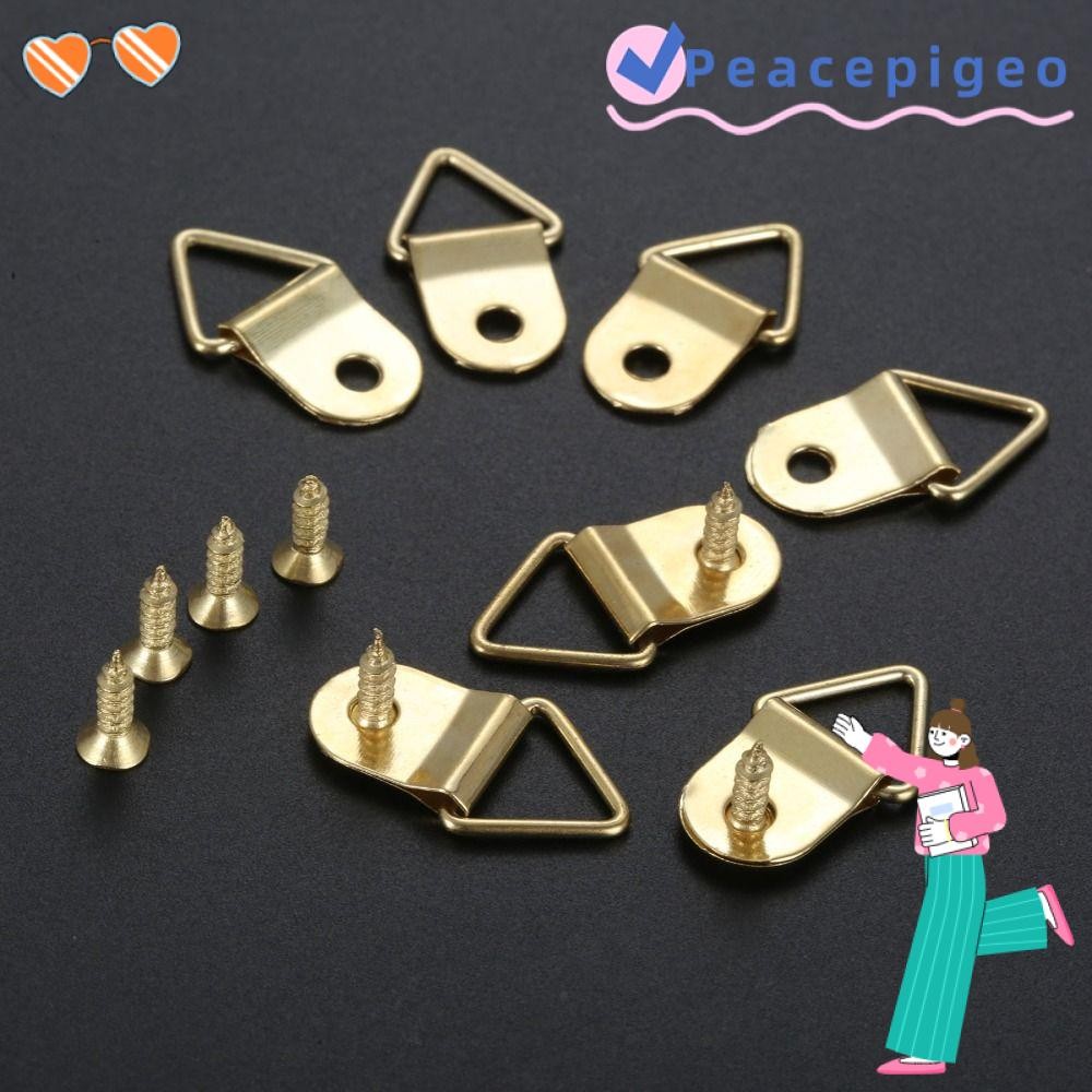 Peacepigeo 100 ชิ้น/ถุงกรอบรูปคลิป,สามเหลี่ยม D-Ring กรอบรูปแก้ไขไม้แขวนเสื้อ,ที่มีประโยชน์โลหะ ...