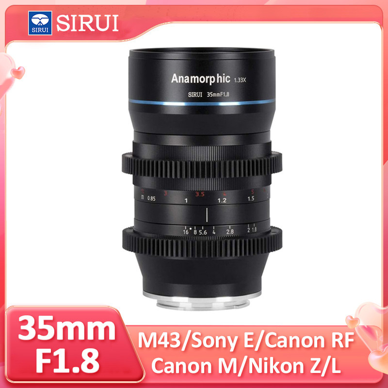 SIRUI 35mm F1.8 1.33X Anamorphic เลนส์ APS-C Cinema พร้อมอะแดปเตอร์สําหรับกล้อง M43 Sony E Canon ...