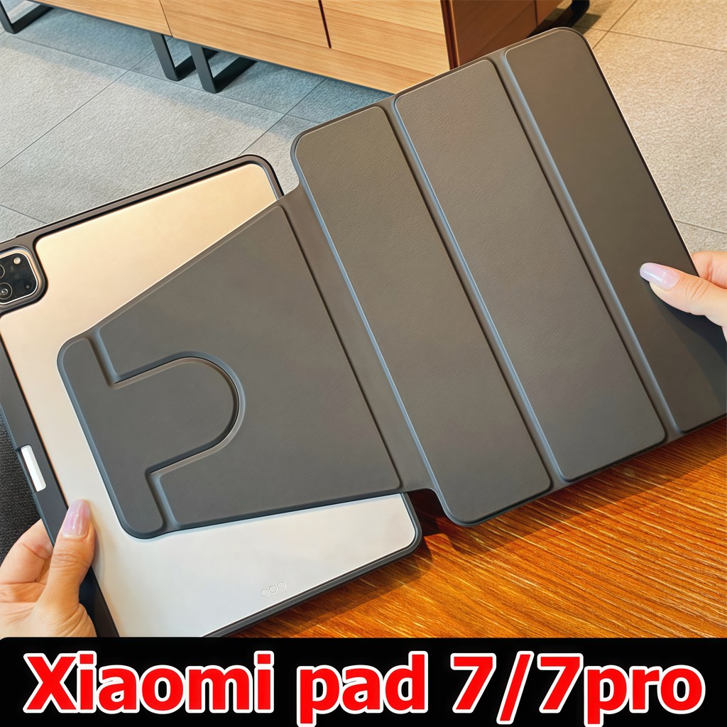 เคสแท็บเล็ต Xiaomi สําหรับ Xiaomi Pad 7/7Pro เสี่ยวมี่ แพด 7pro แฟชั่น 360°rotation +Triple fold ...