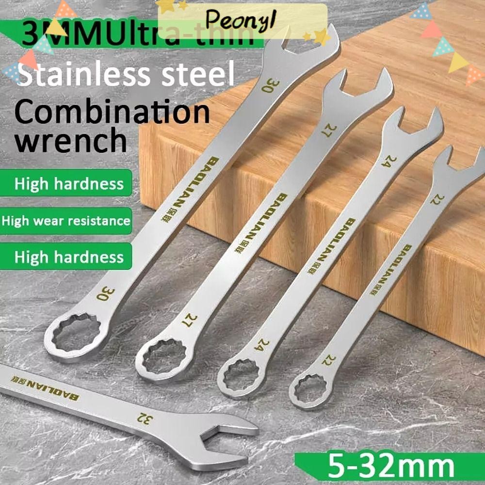 Pdony 1 ชิ้น Ratchet Spanner, Multi-Function Double-end Ultra-thin ประแจปลายเปิด, 5-32 มม.ความ ...