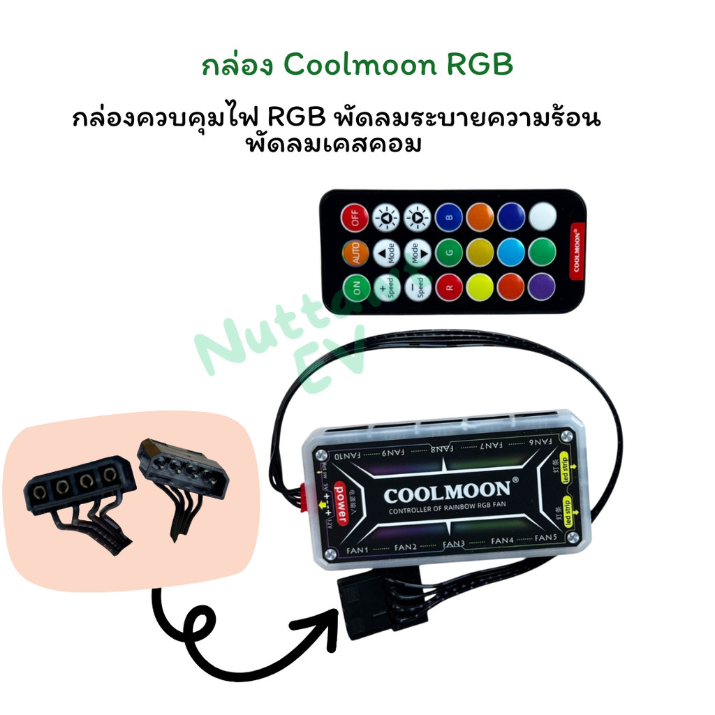 กล่อง Coolmoon RGB Cooling Fan Controller กล่องควบคุมไฟ RGB พัดลมระบาย ...