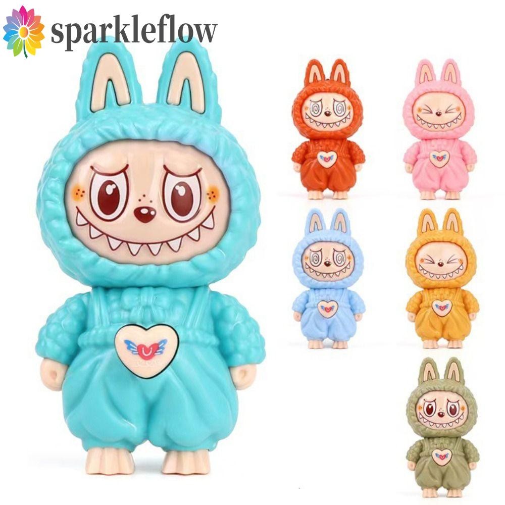 Sparkleflow Labubu ตุ๊กตาเปลี่ยนหน้า, พร้อมพวงกุญแจ 3 Facial Labubu ...