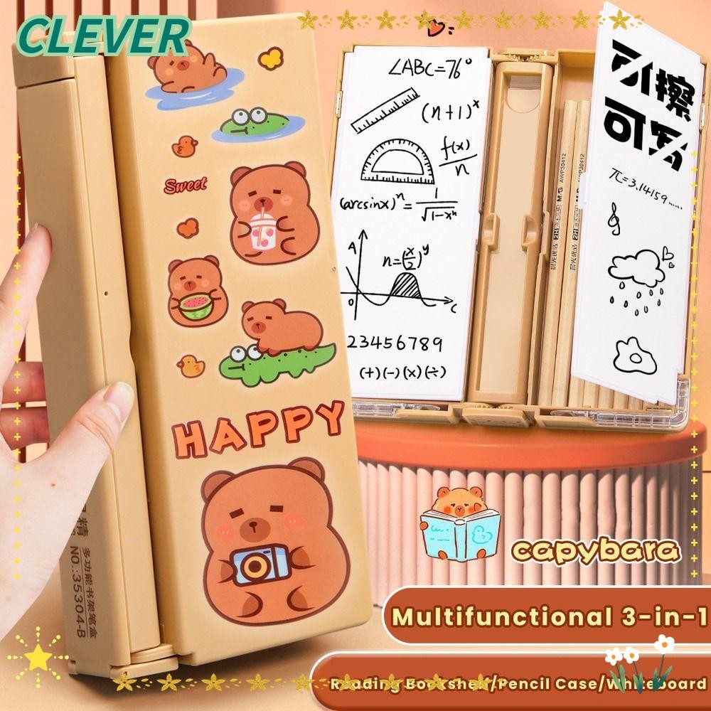 Clever Pencil , Capybara Reading Bookshelf กล่องดินสอ, กล่องเครื่องเขีย ...