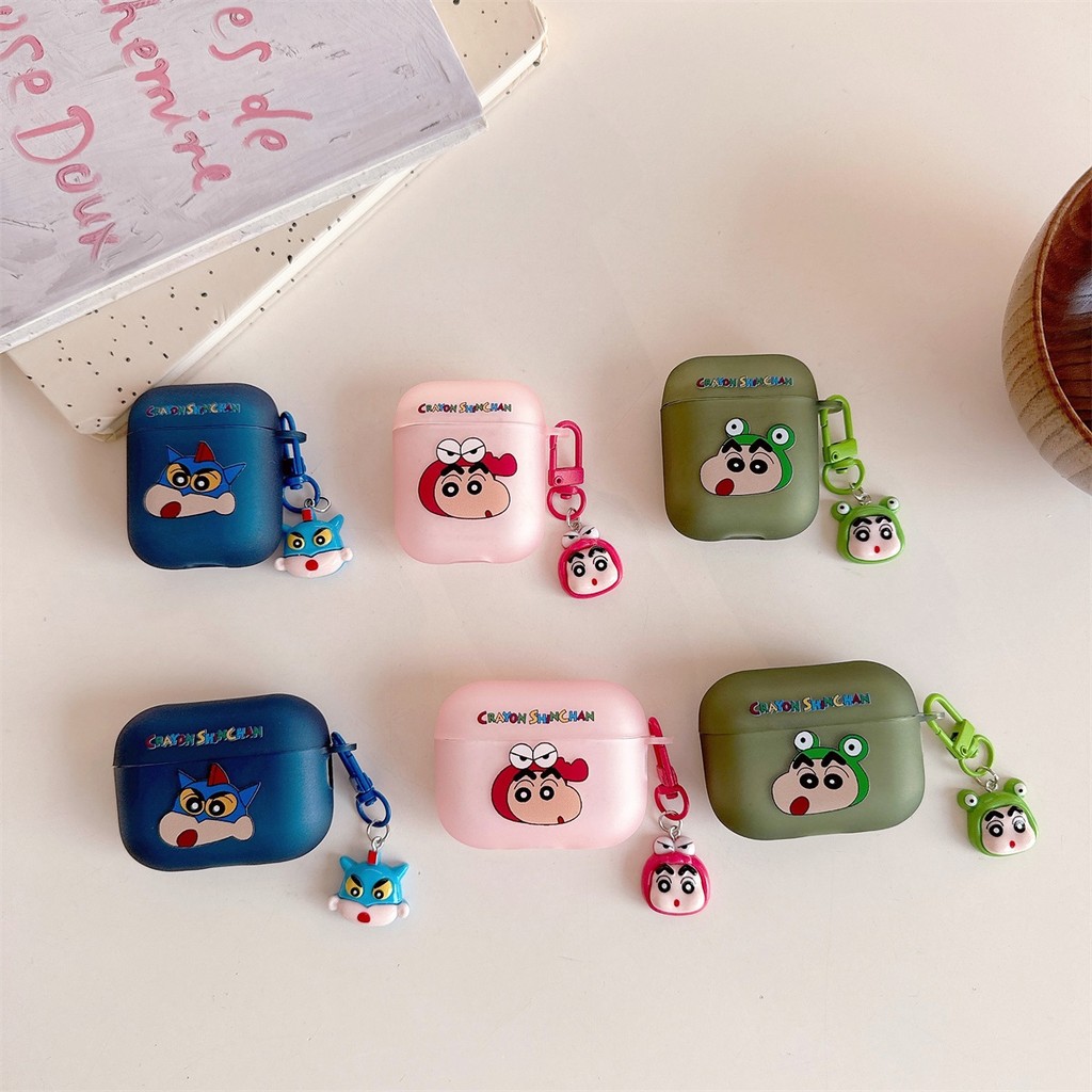 สีทึบ Shin-chan Soft TPU Casing สําหรับ AIRPODS 4 PRO 1/2/3 เคสป้องกัน ...