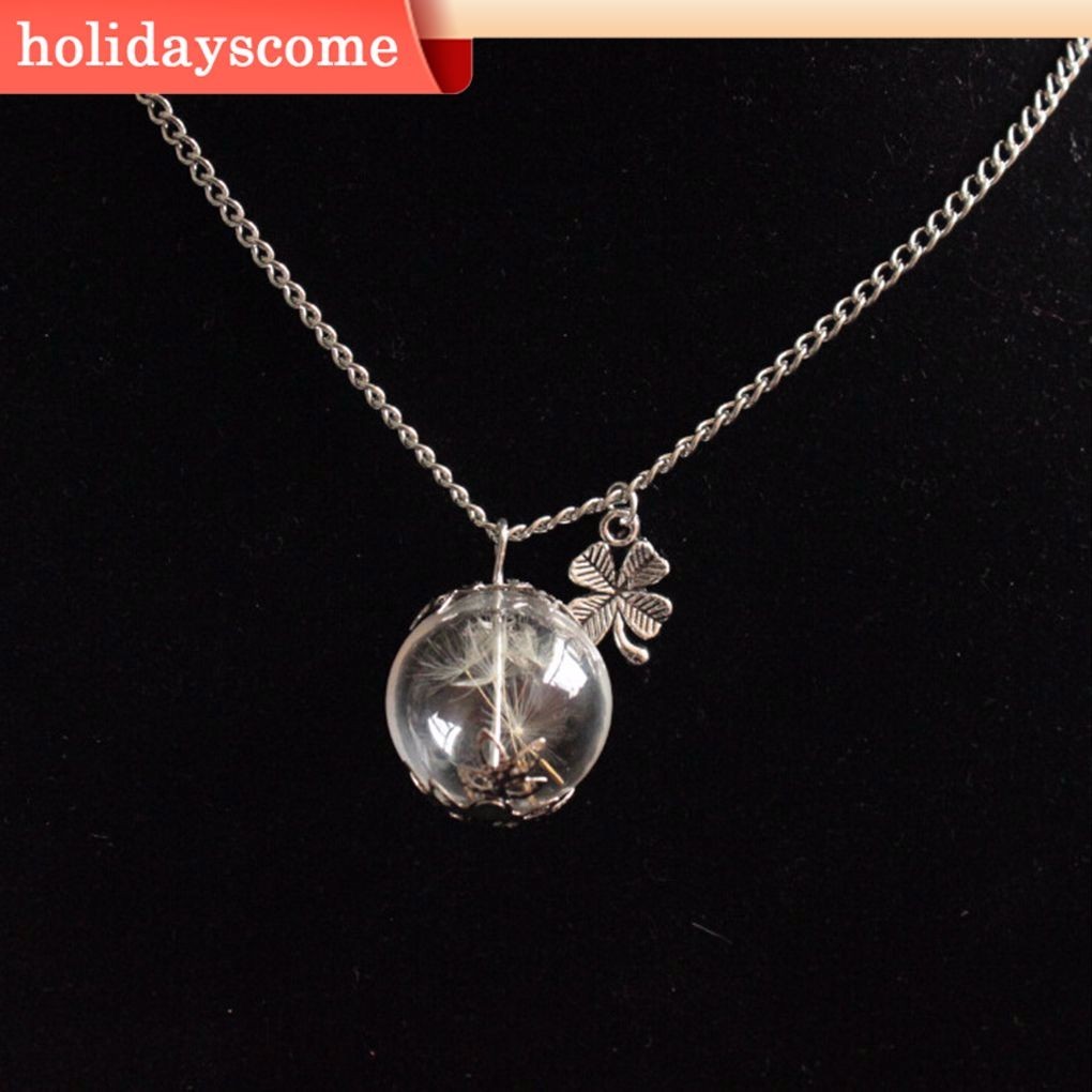 【Hclm】สร้อยคอ จี้ดอกไม้แห้ง ดอกแดนดิไลออน ใบโคลเวอร์สี่แฉก | Shopee ...