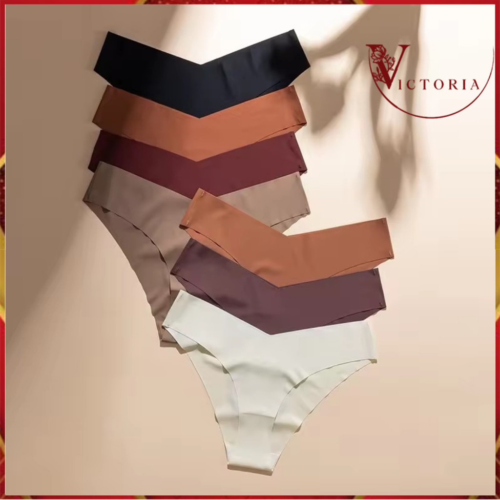 กางเกงชั้นในไร้ตะเข็บ Victoria ชุดชั้นใน V-Shape ไร้สาย Thin CD ...
