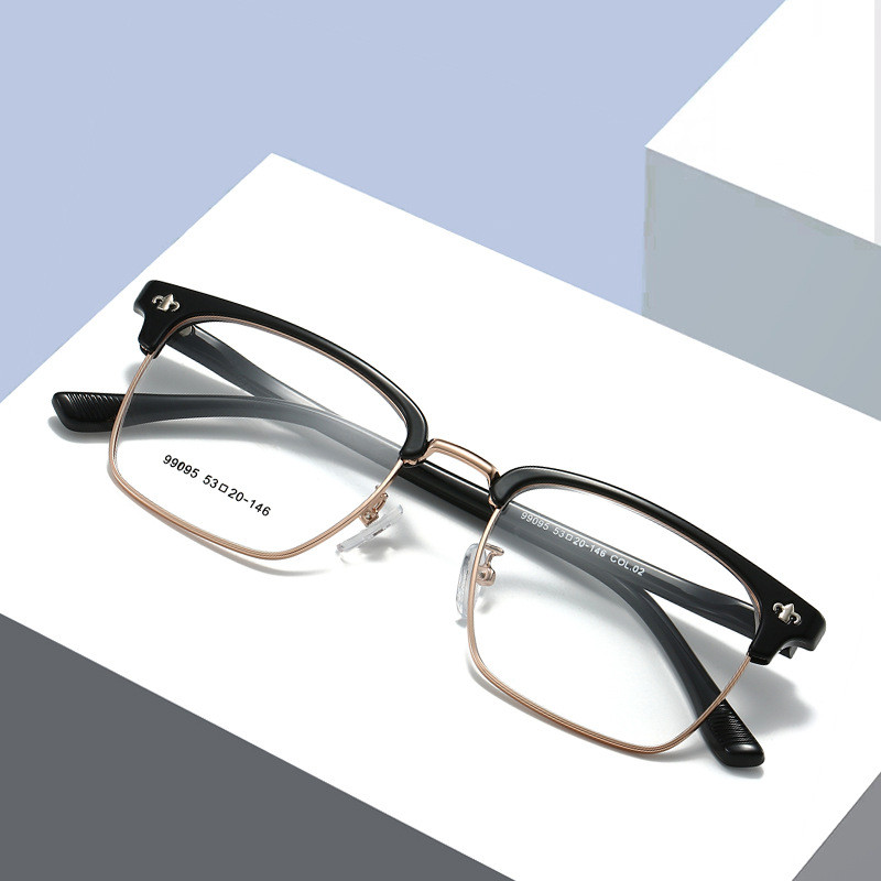 99095 แว่นตากรอบคิ้ว TR90 น้ำหนักเบาพิเศษใหม่ สามารถใส่เลนส์ได้ ป้องกัน ...