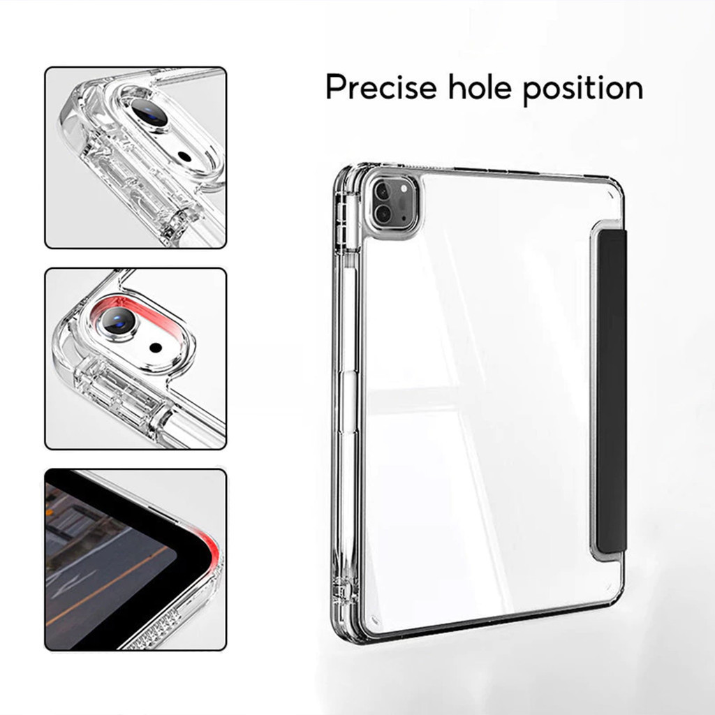 เคสแท็บเล็ต แบบใส พร้อมช่องใส่ดินสอ สําหรับ ไอแพด Mini 6 Pro 11 Air 5 4 ...