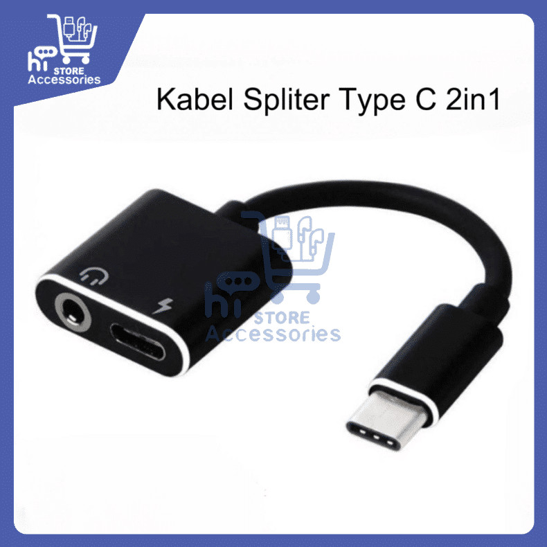 HSA - Type C Audio Splitter Cable 2in1 Jack 3.5mm Converter Connector ...