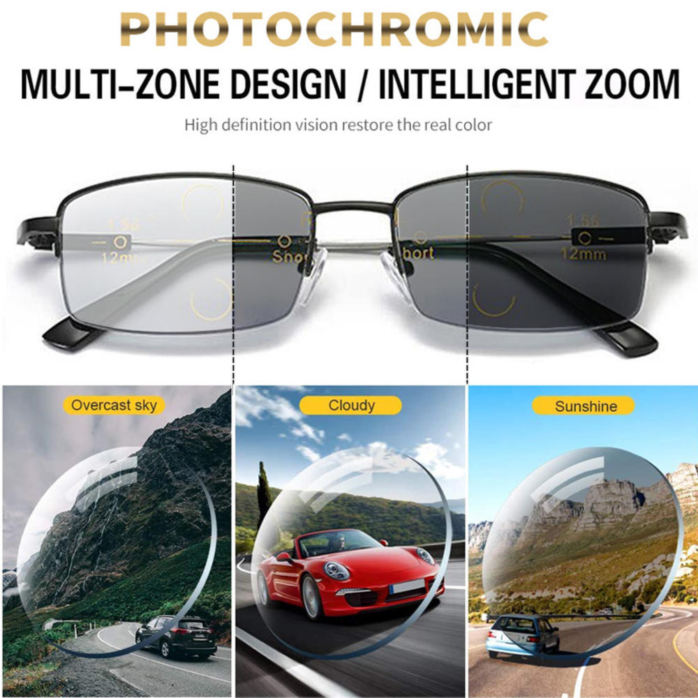 Progressive Multifocus แว่นตาอ่านหนังสือโลหะ Photochromic Transition ...