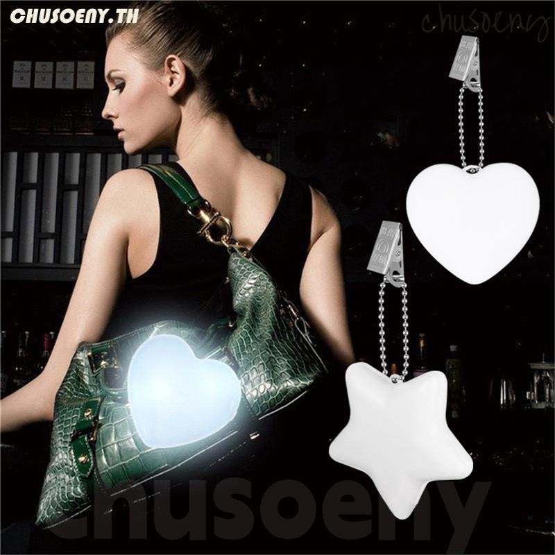 Led Luminous Bag Light Key Chain รูปหัวใจวงกลม Pentagram Touch ...
