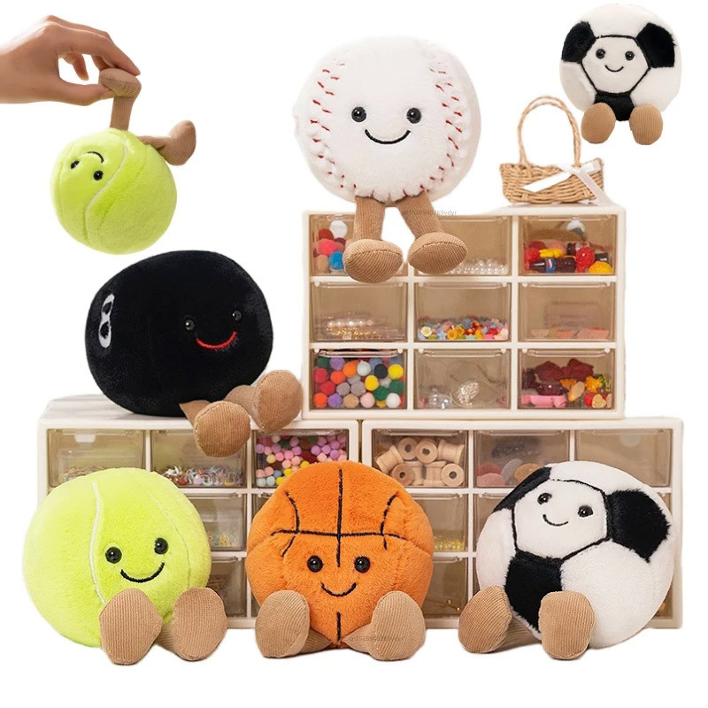 Adorable Basketball Football Tennis Baseball Billiards Plush Toys Soft ...