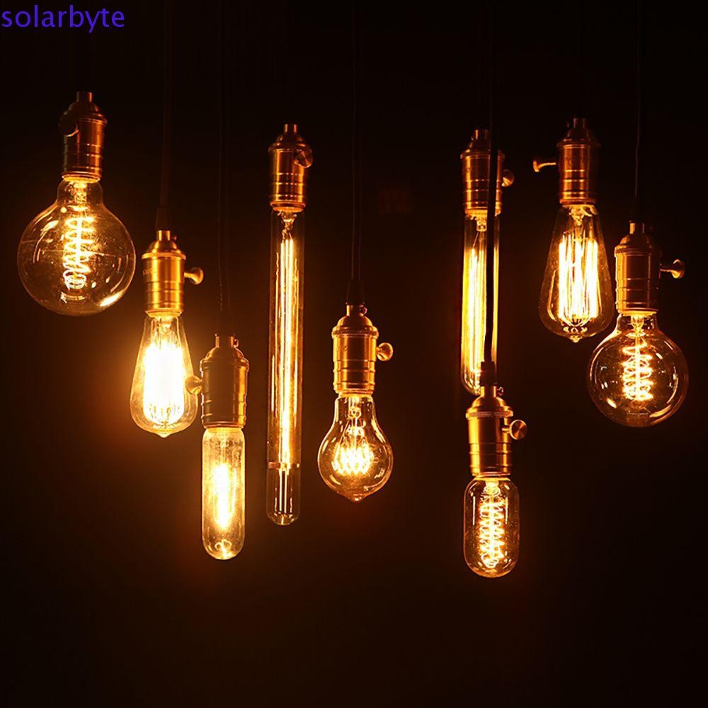 Solarbyte หลอดไส้ 220V 1 ชิ้นตกแต่งบ้านไฟอุ่นเกลียว/straight Filament Retro Edison หลอดไฟ ...