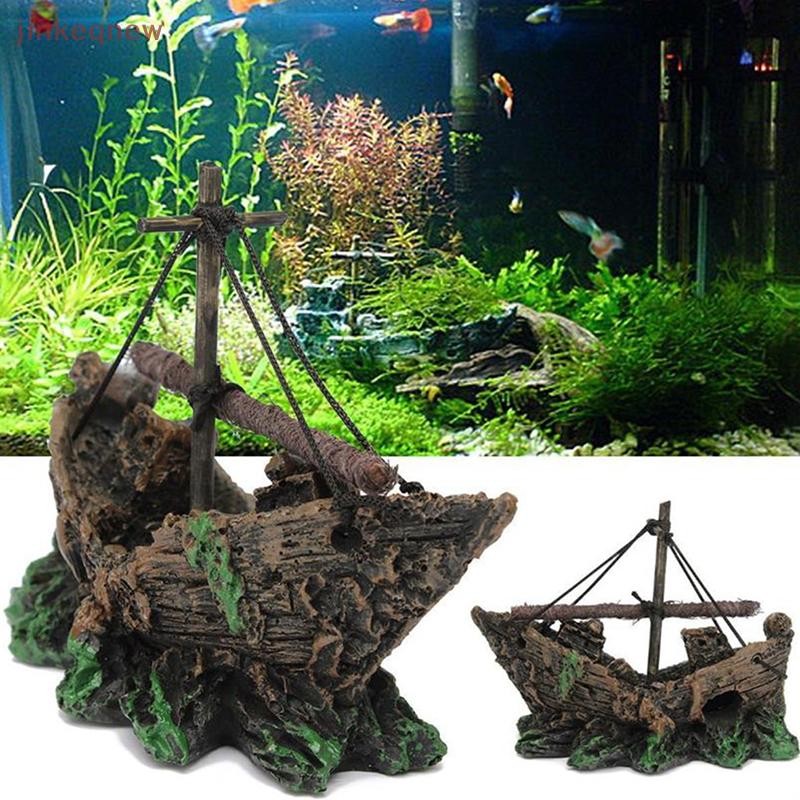 Jkth Aquarium เครื่องประดับ Wreck Sunk เรือ Sailing เรือพิฆาต Fish Tank Cave Decor JKK | Shopee ...