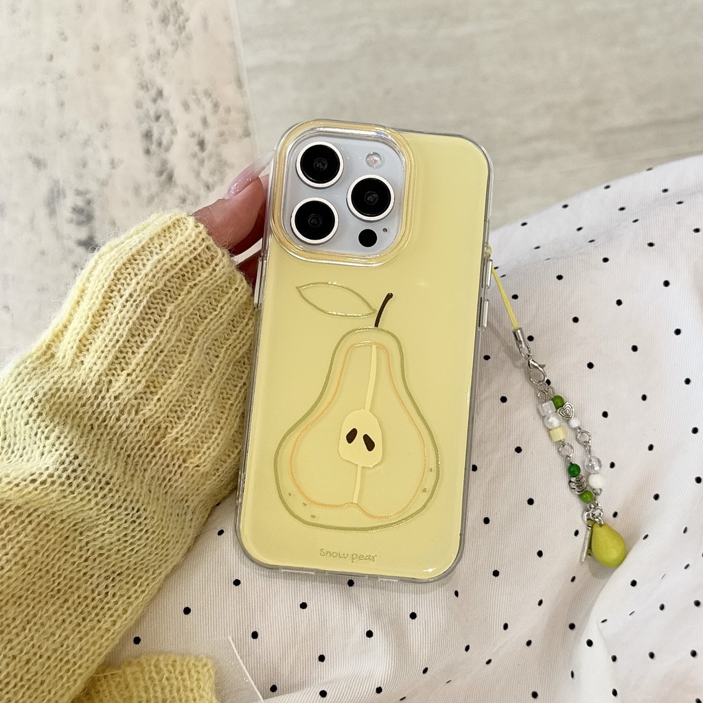 Yellow Line pear Hangings TPU Cover สําหรับ Apple IPhone 16 15 14 13 ...