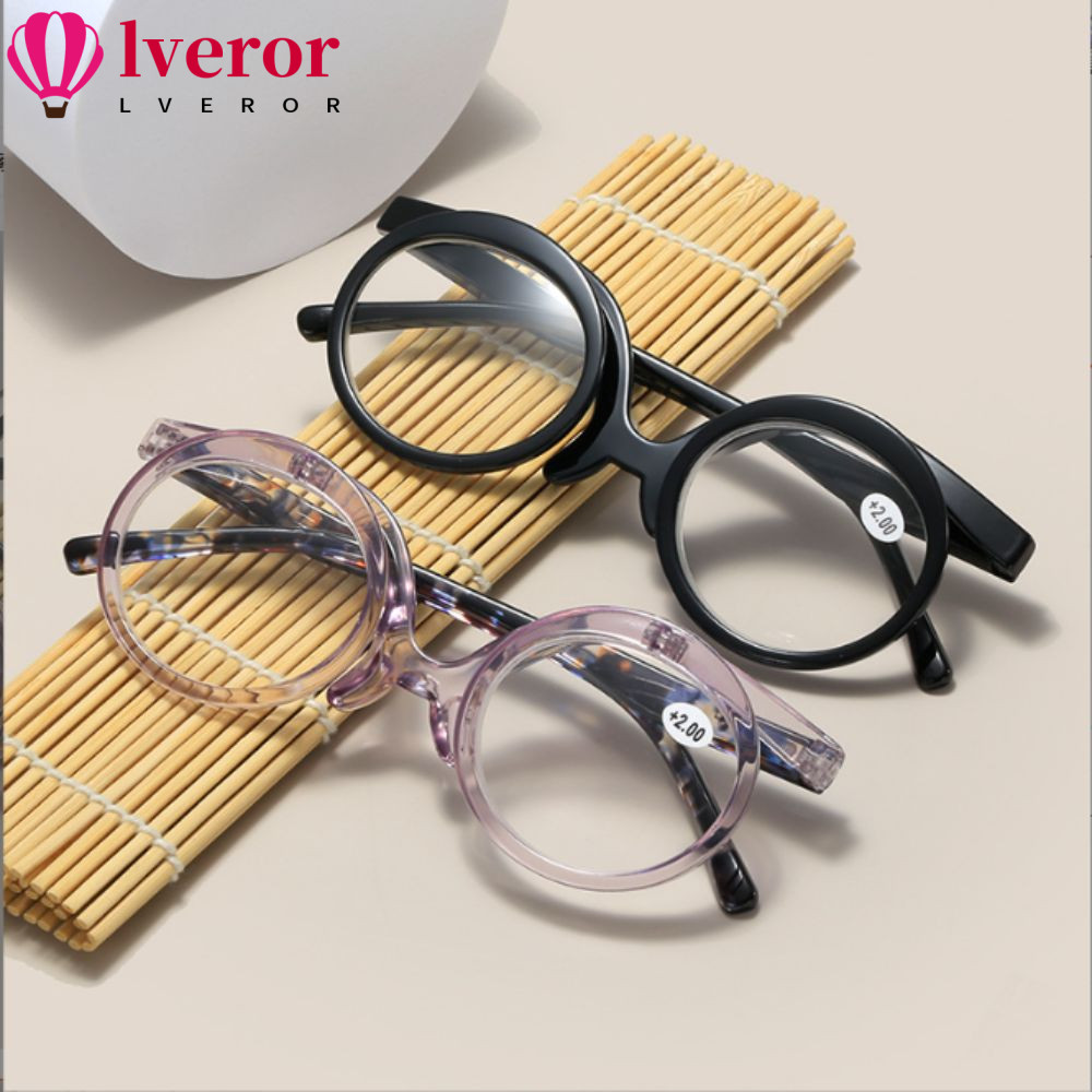 Lveror หมุนแต่งหน้าแว่นอ่านหนังสือ, + 1.0 ~ + 4.0 Diopter พลิกลงเลนส์แว่นตาพับ, แฟชั่น Vision ...