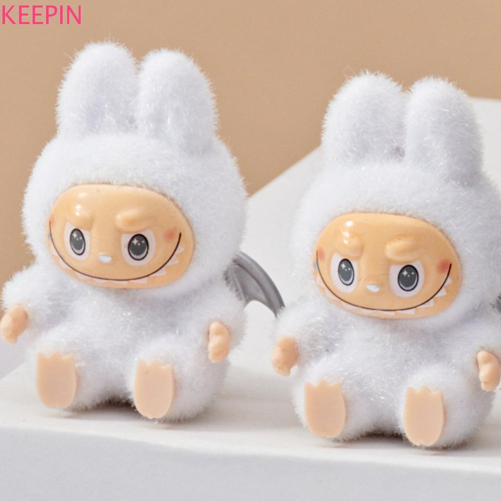 Keepin Angel Labubu Flocking ตุ๊กตา, Pile Coating Silver Wing Angel ...