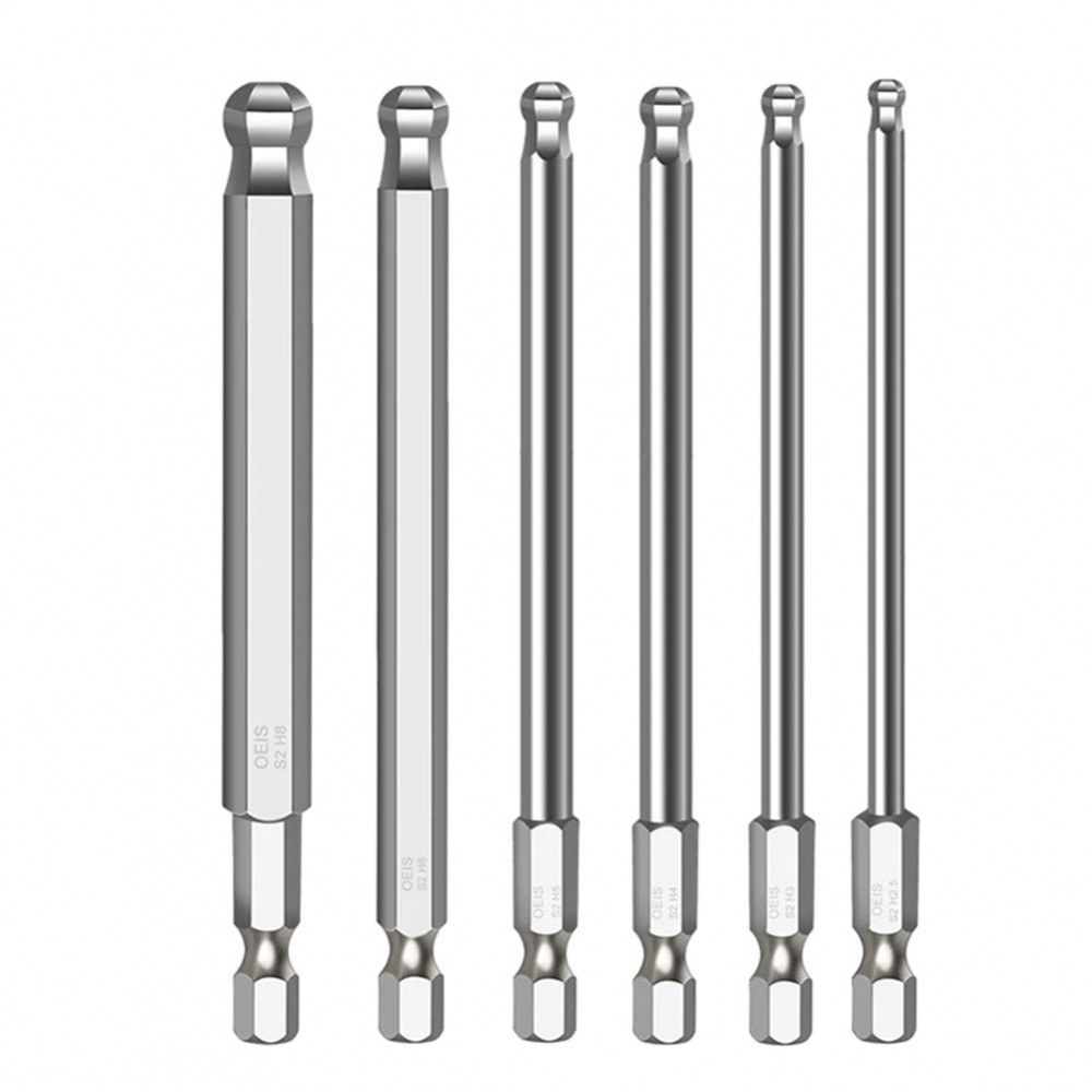 ทนทานและใช้งานได้จริง 6 ชิ้นเมตริก Hex Bit Set Magnetic Ball End ไขควง ...