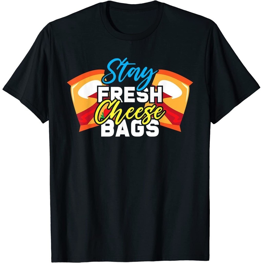 Stay Fresh Cheese Bags National Cheese Lover เสื้อยืดจัดส่งฟรี | Shopee ...