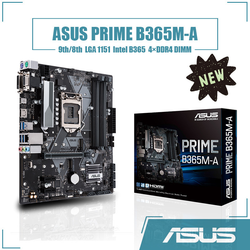 Asus PRIME B365M-A เมนบอร์ด LGA 1151 4xDDR4 DIMM ใช้ Intel B365 ชิปเซ็ต Micro ATX 64GB | Shopee ...