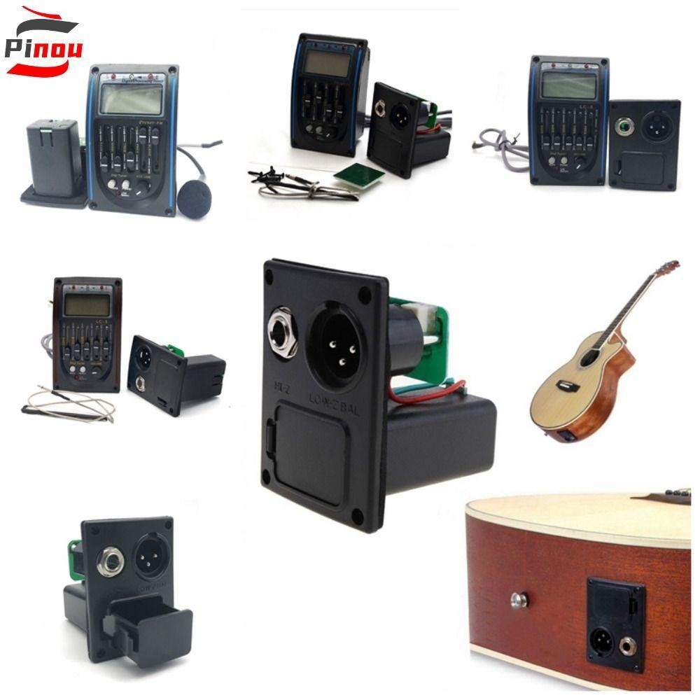 Pinou พรีแอมป์กีตาร์อะคูสติก EQ Preamp 5 Band Piezo Pickup EQ Equalizer ...