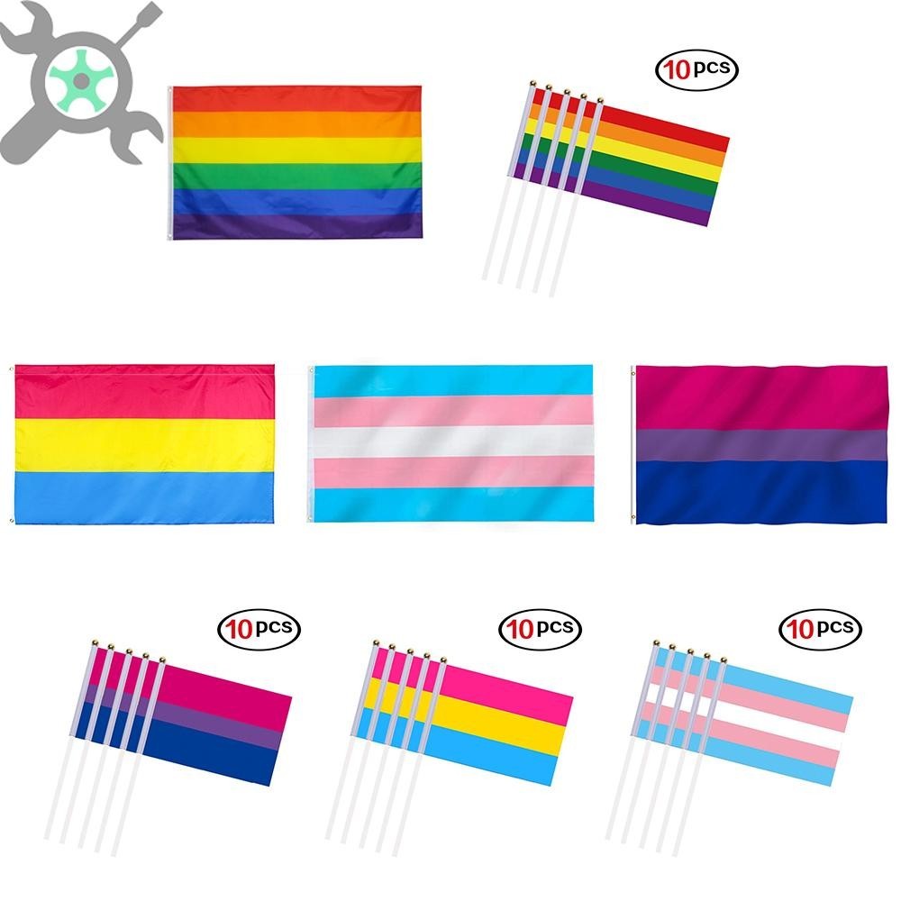 Rainbow Gay Pride Flag 6 Stripes เลสเบี ้ ยน LGBT แบนเนอร ์ Bright สี ...