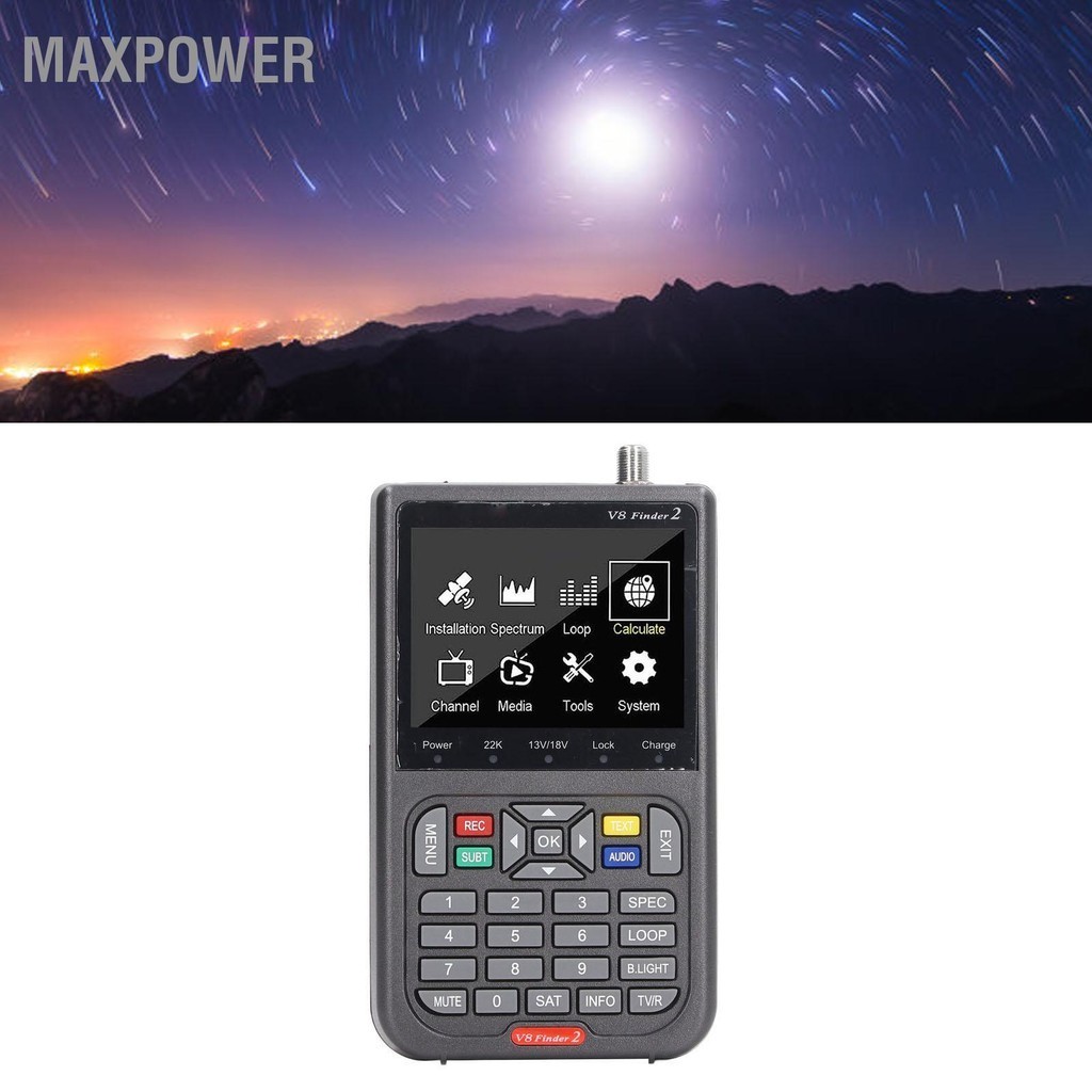 Maxpower เครื่องค้นหาดาวเทียมดิจิตอลหน้าจอ LCD เครื่องวัดสัญญาณดาวเทียม ...