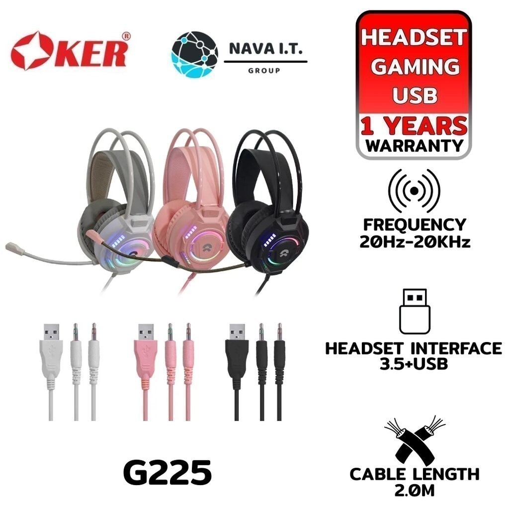 🛵มีส่งด่วน💨 OKER G225 GAMING HEADSET 3.5+USB PRO GAMING HEADSET รับประกัน 1ปี | Shopee Thailand