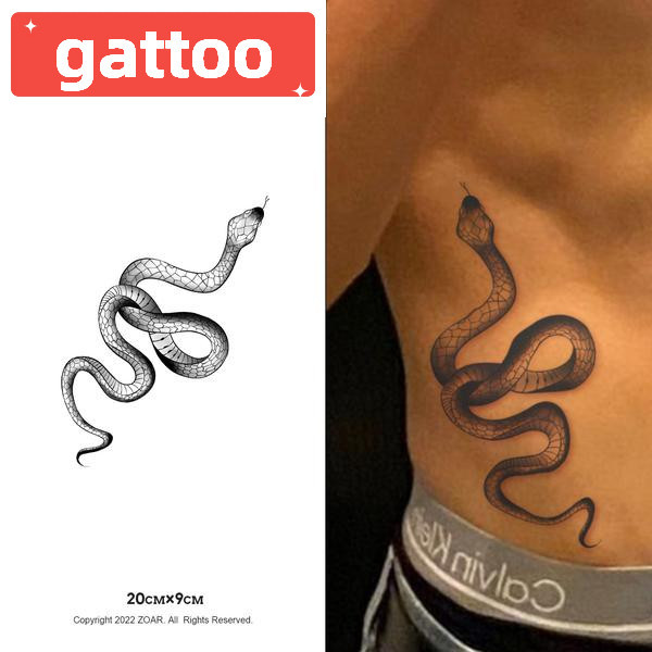 gattoo สติ๊กเกอร์รอยสักสมุนไพร กันน้ำ กันรอย ยาวนาน กึ่งถาวร แสดงสี ...