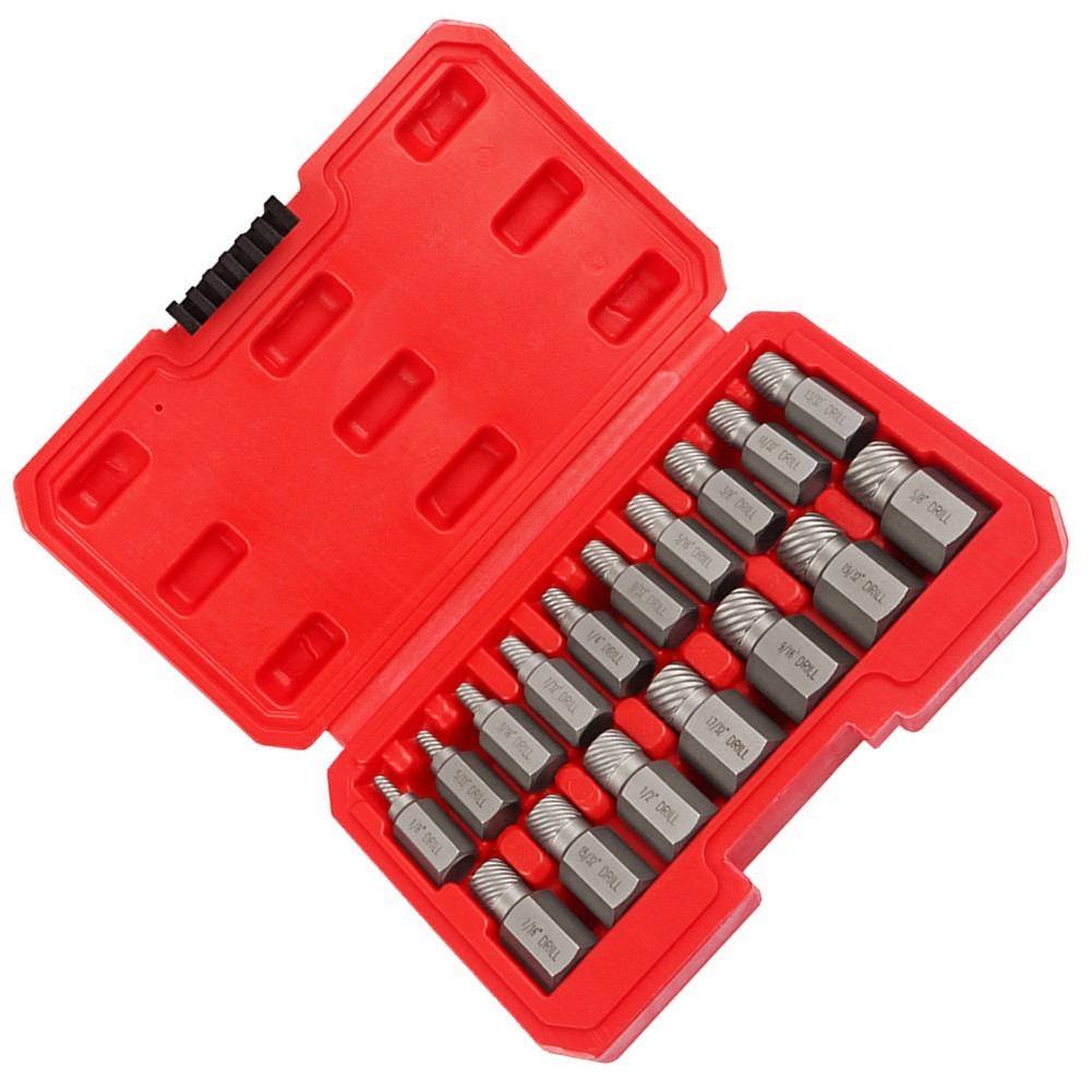 17 ชิ้นสกรู Extractor ชุดเสียหายหัก Bolt สกรู Extractor Hex Head ...