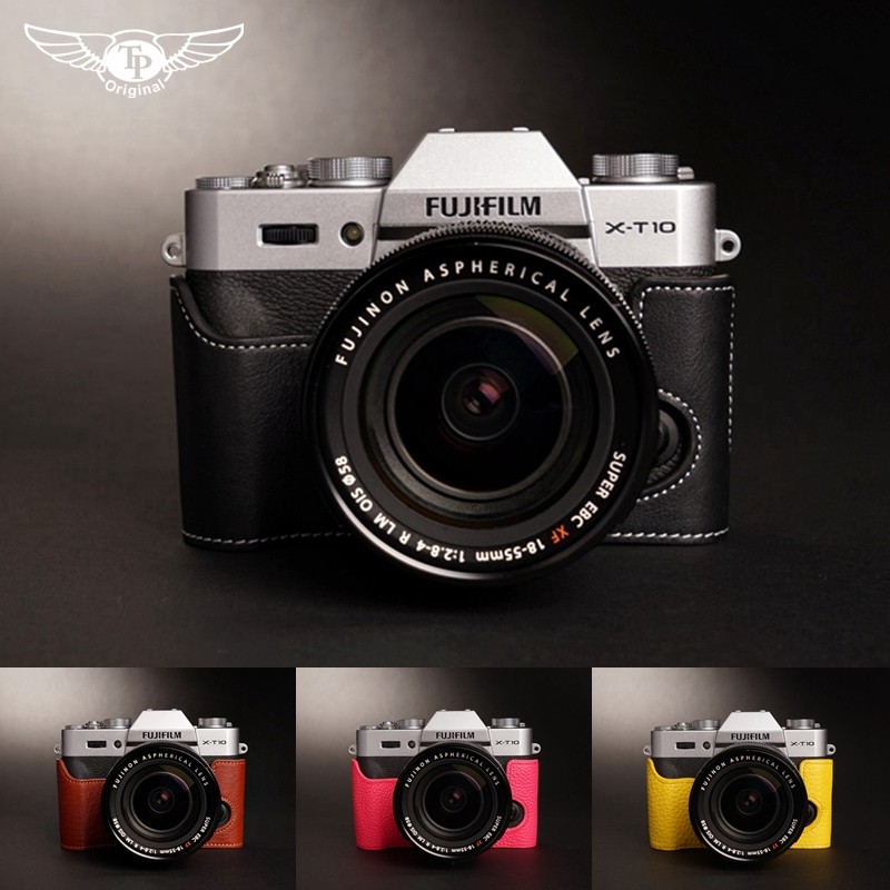 ไต้หวัน TP หนังแท้ Handmade fujifilm Fuji XT20 กระเป๋ากล้อง XT10 เคสหนังแท้ฐานจับครึ่งกรณี ...
