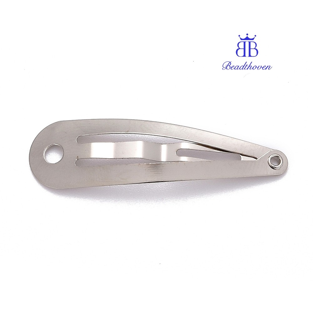 20 ชิ้น Iron Snap กิ๊บติดผมผลการค้นหา Teardrop Platinum 39x11x1 มม. รู ...