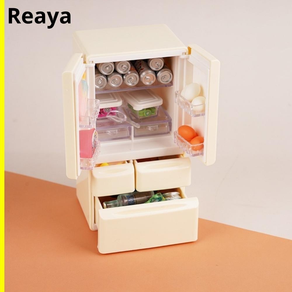 ตู้เย็นจําลอง REAYA, ตู้เย็นขนาดเล็ก 1:12, ตู้เย็นพลาสติกสองประตูรุ่น ...