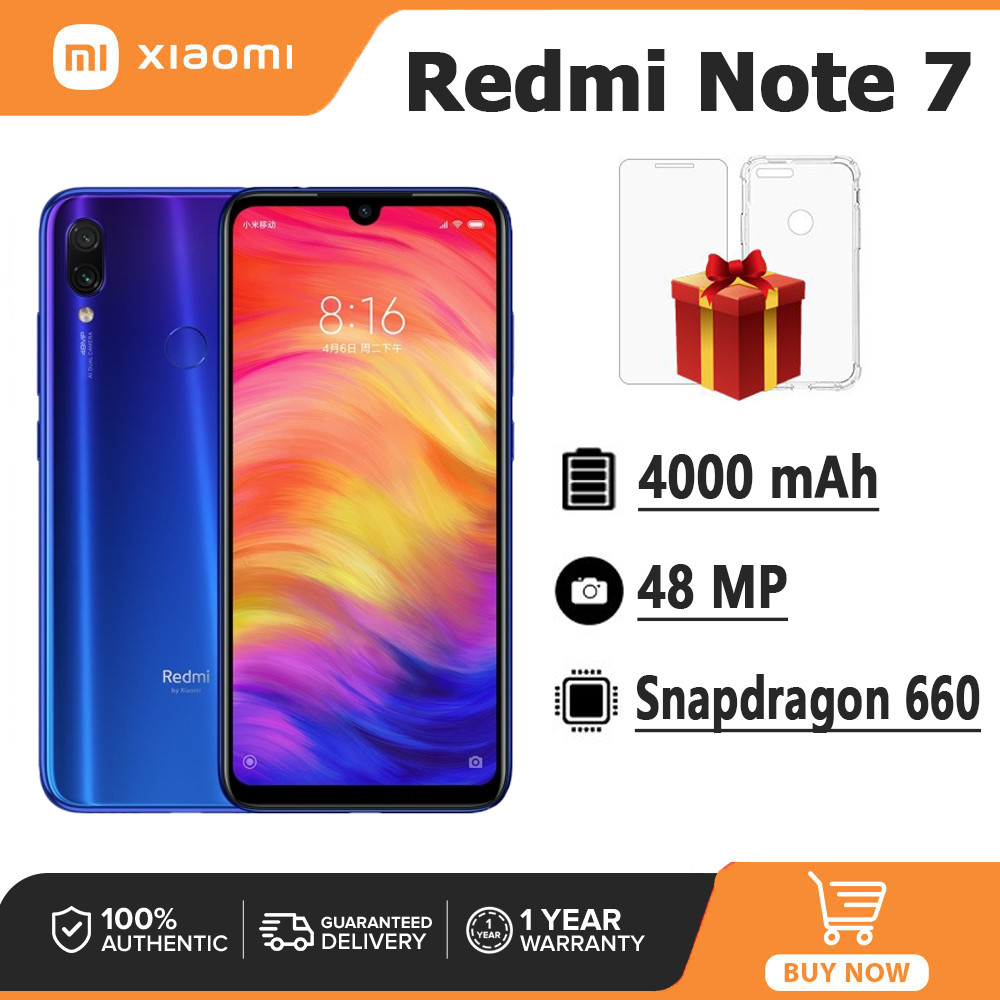 สมาร์ทโฟน Xiaomi Redmi Note 7 Snapdragon 660 AIE Android 95% ใหม่ 48.0MP กล้องโทรศัพท์มือถือ ...