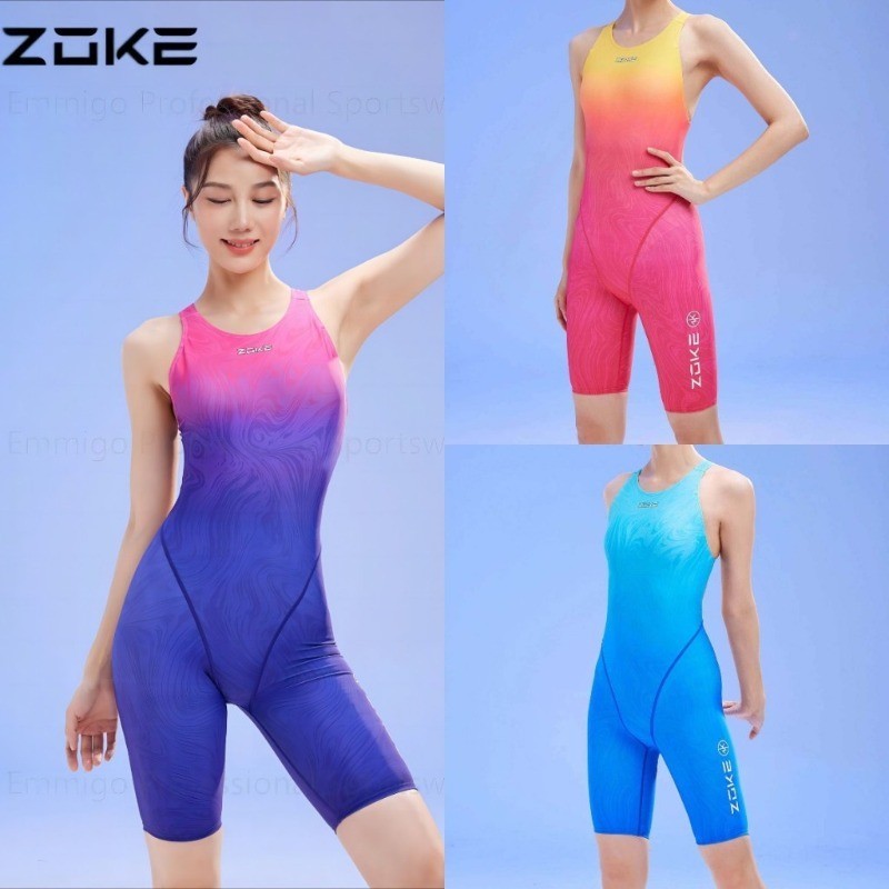 ZOKE ชุดว่ายน้ําวันพีชความยาวเข่าเปิดหลังแบบมืออาชีพสําหรับผู้หญิง | Shopee Thailand