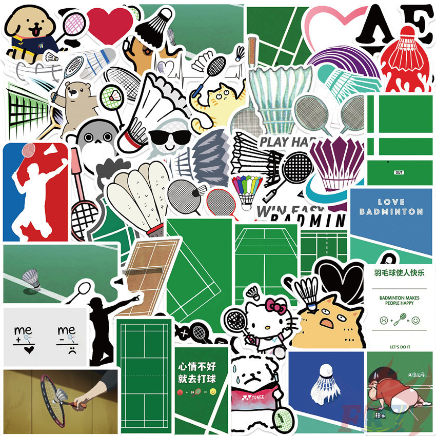 Badminton Series 02 Stickers 50Pcs/Set Waterproof DIY Fashion Decals ...
