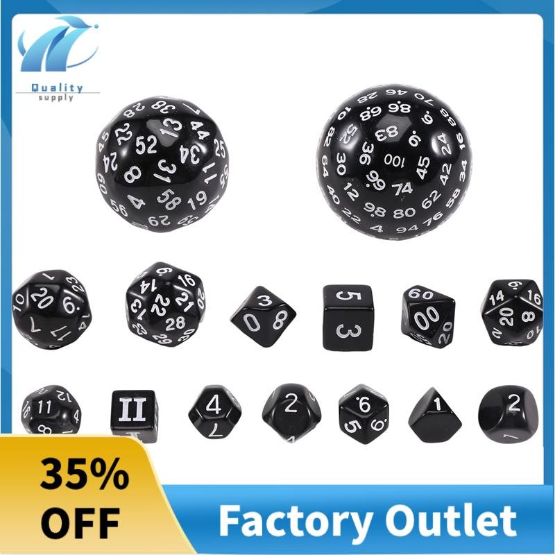 15 ชิ้นชุดลูกเต๋า Polyhedral DND ที่สมบูรณ์ D3-D100 ชุดลูกเต๋าทรงกลม ...