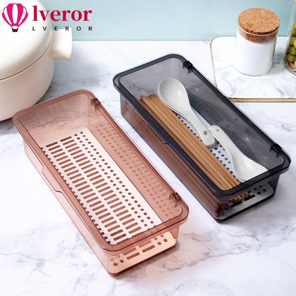 Lveror ขยายกรงตะเกียบช้อนและส้อม Drainer ห้องครัวพลาสติกและ Drainer ที่ใส่ช้อนส้อม Organizer ...
