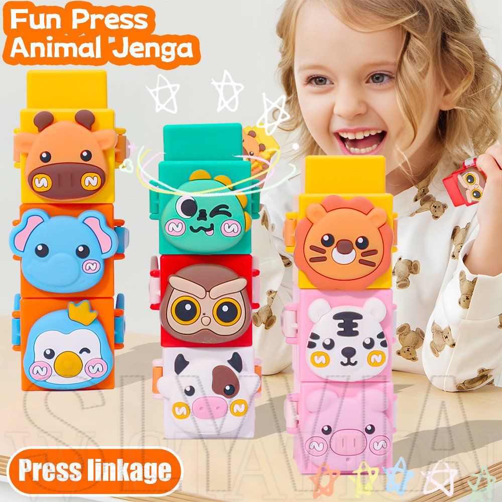 Slxc-1/3pcs Fun Press Animal Jengas - เกมซ้อนสัตว์ - Wing Press ...